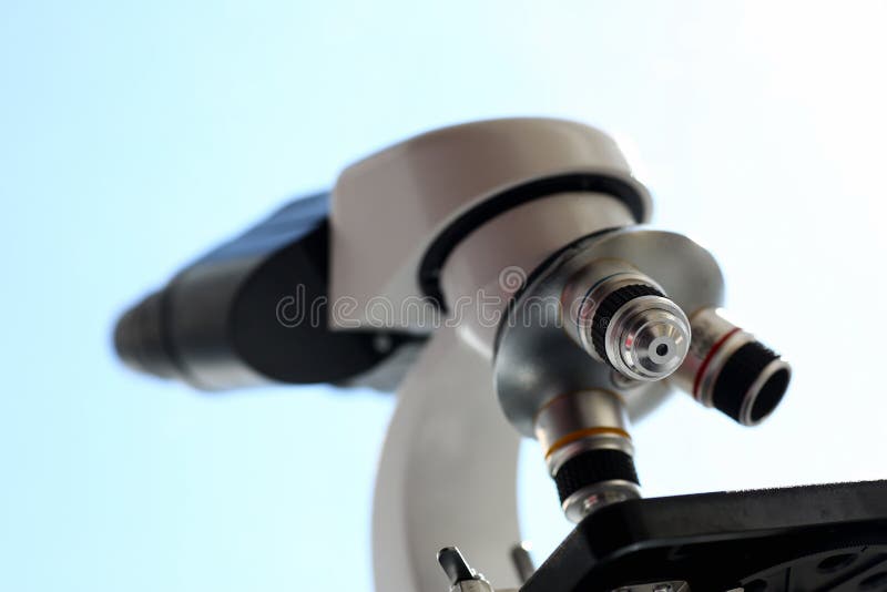 The Head Microscope on the Background of Stock Photo - Image of ...