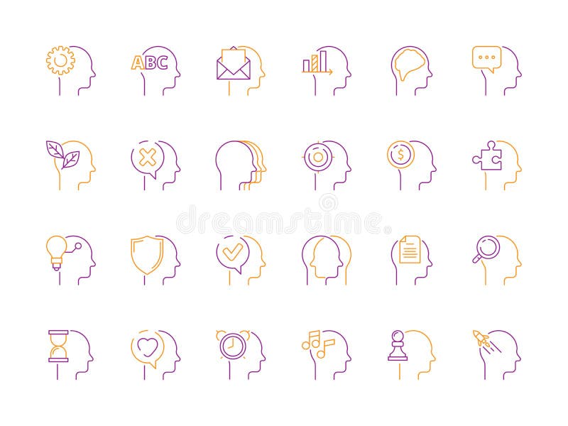 Head Mind Icon. Smart Idea and Creative Thinking Innovative Solutions ...