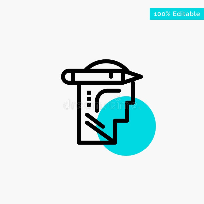 Head, Mind, Thinking, Write Turquoise Highlight Circle Point Vector ...