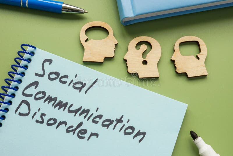 Head Models and Handwritten Sign Social Communication Disorder. Stock ...