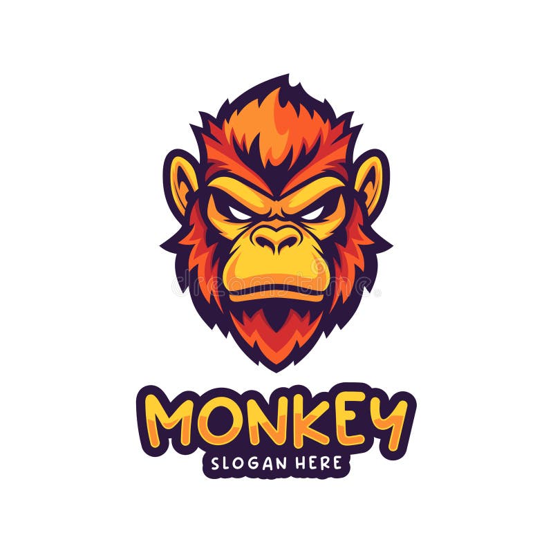 Head Monkey Mascot Logo Design Concept Vector. Creative Monkey Logo ...