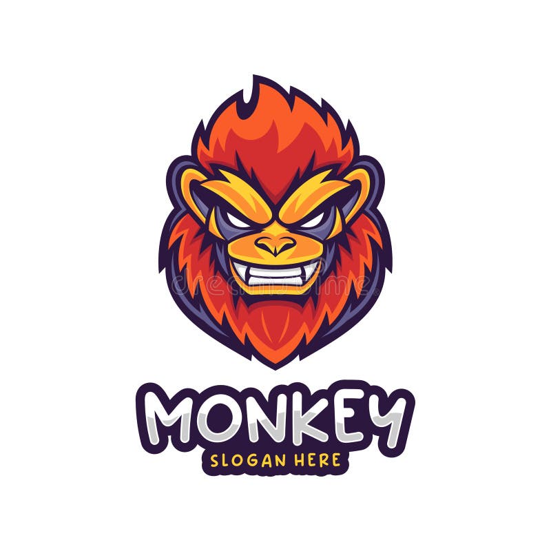Head Monkey Mascot Logo Design Concept Vector. Creative Monkey Logo Design Template Stock Vector ...