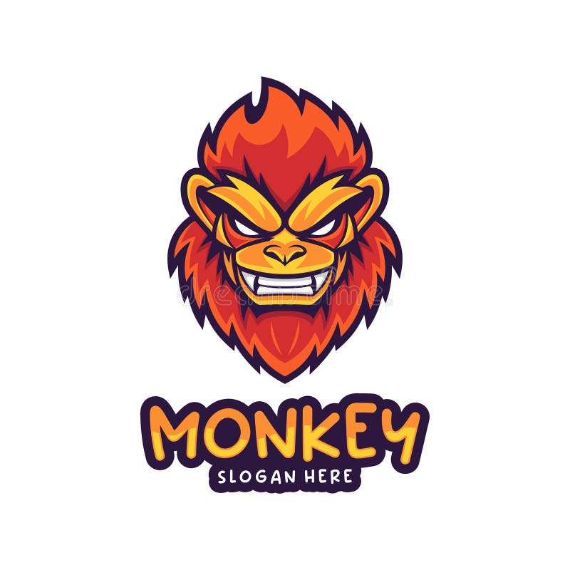 Head Monkey Mascot Logo Design Concept Vector. Creative Monkey Logo ...