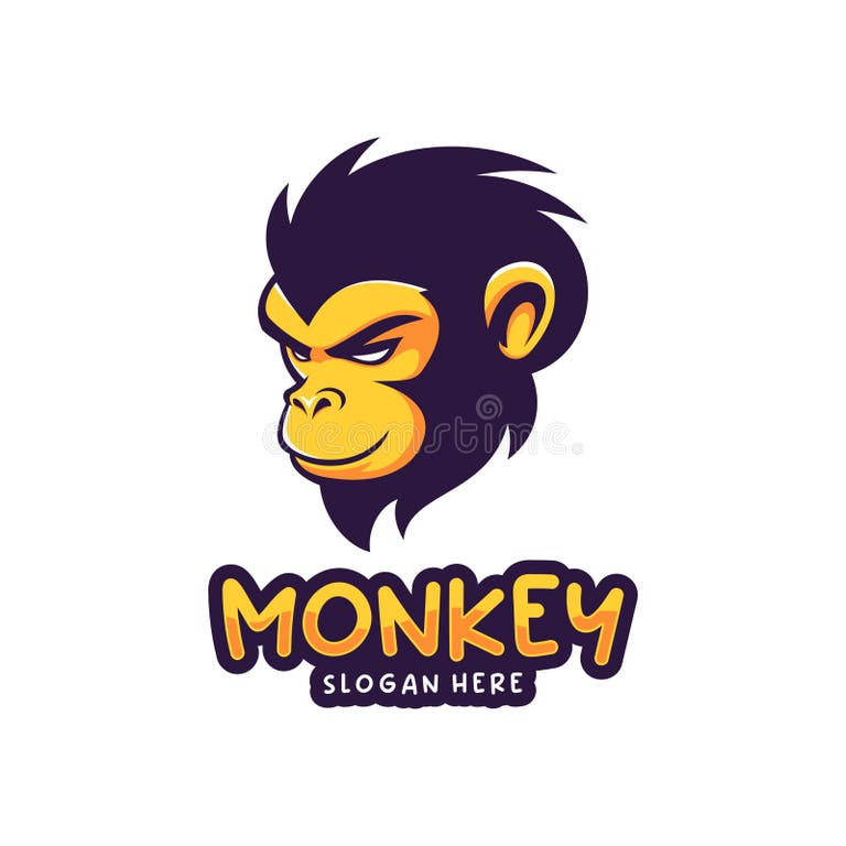 Head Monkey Mascot Logo Design Concept Vector. Creative Monkey Logo Design Template Stock Vector ...