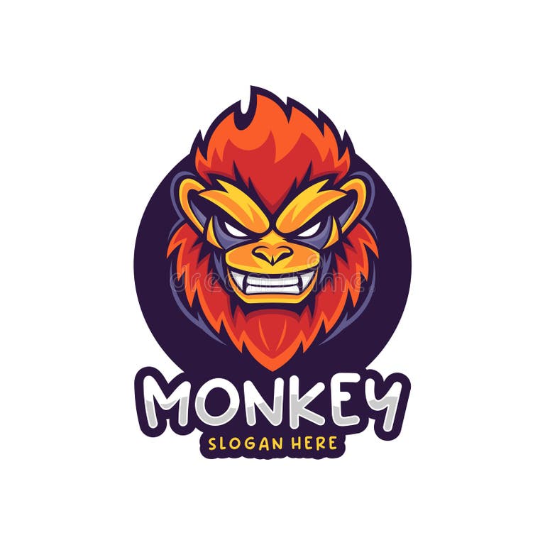 Head Monkey Mascot Logo Design Concept Vector. Creative Monkey Logo Design Template Stock Vector ...