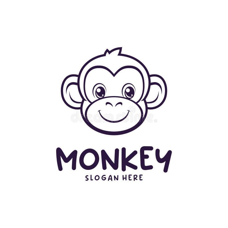Head Monkey Mascot Logo Design Concept Vector. Creative Monkey Logo ...
