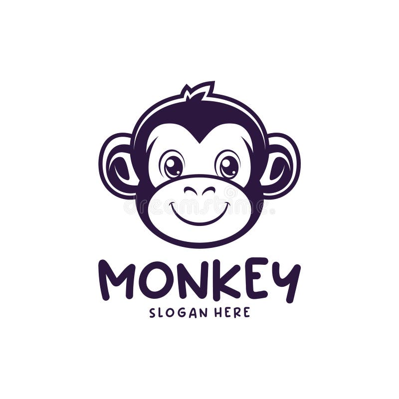 Head Monkey Mascot Logo Design Concept Vector. Creative Monkey Logo ...