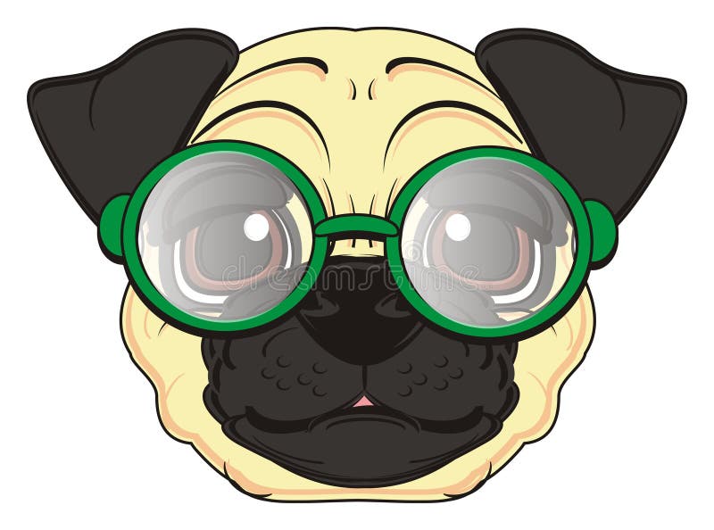 Head of mops in glasses stock illustration. Illustration of glasses ...