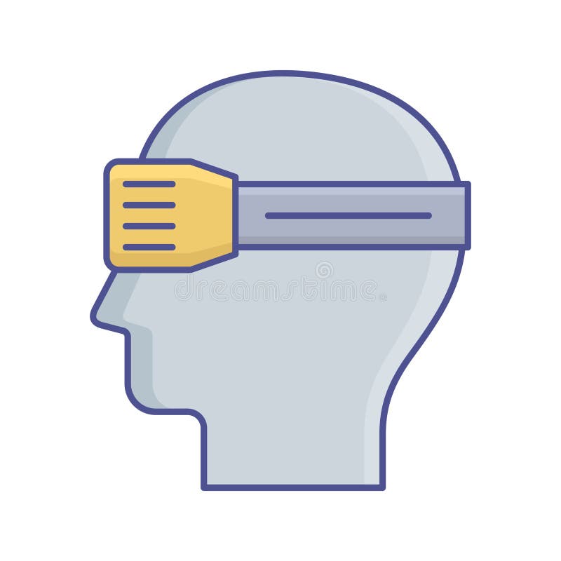 Head Mounted Display Flat Inside Vector Icon Which Can Easily Modify or ...