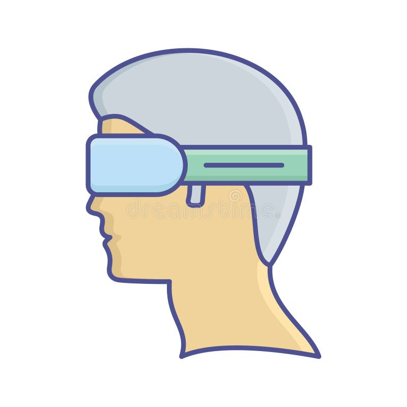 Head Mounted Display Flat Inside Vector Icon Which Can Easily Modify or ...