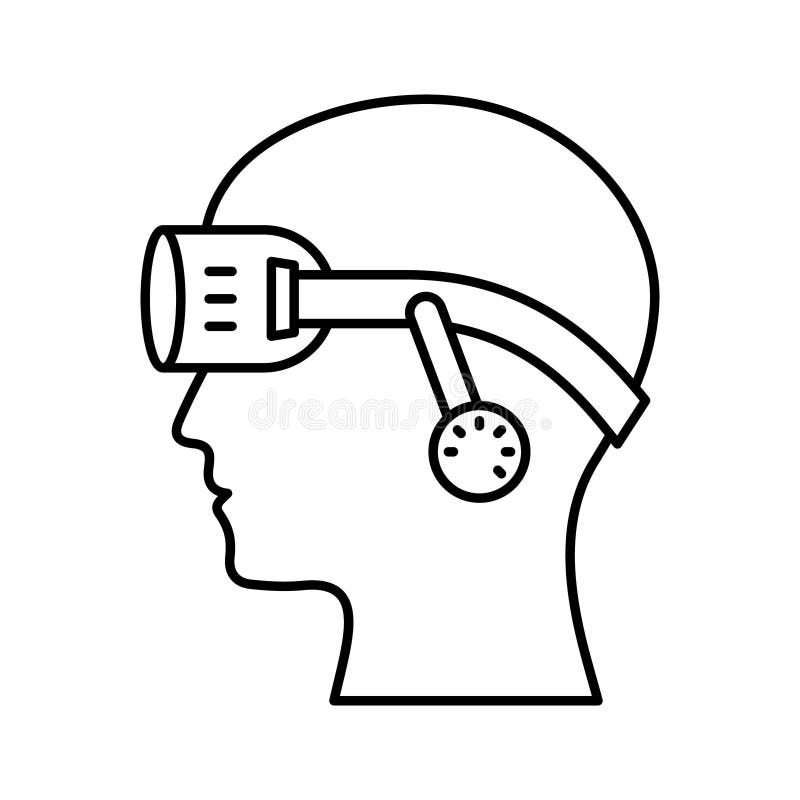 Head Mounted Display Line Style Vector Icon Which Can Easily Modify or ...