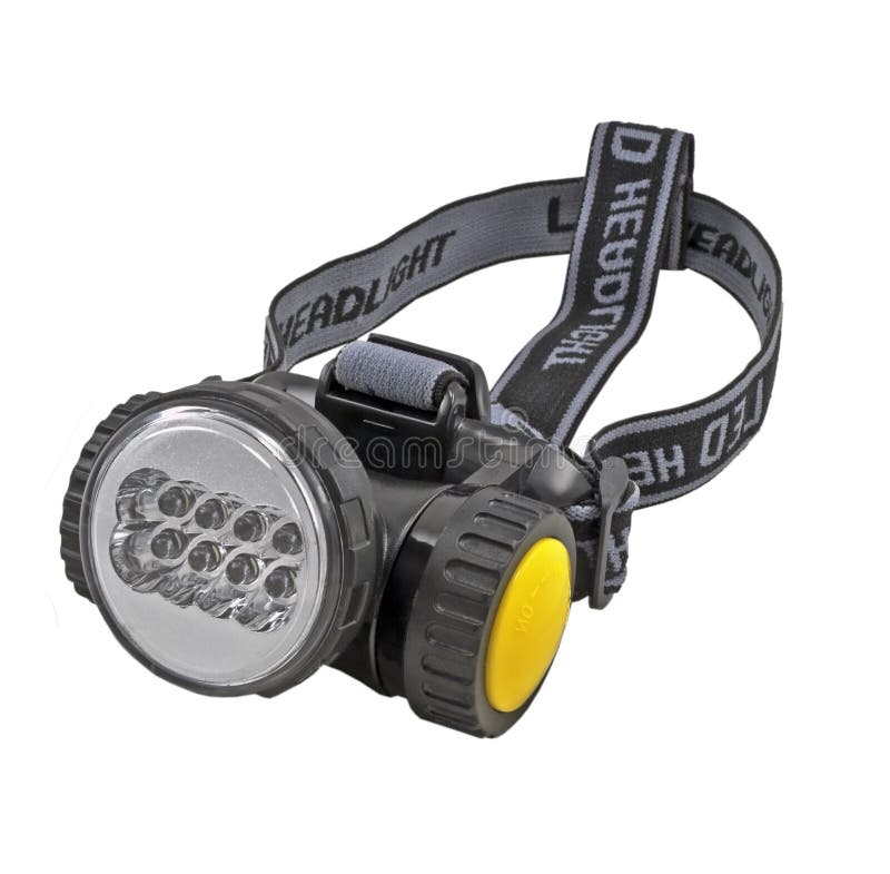Headlamp flashlight stock photo. Image of spotlight, isolated - 15701540