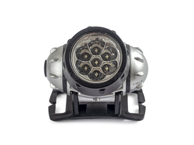 Head-mounted Rechargeable LED Flashlight for Cavers and Tourists Stock ...