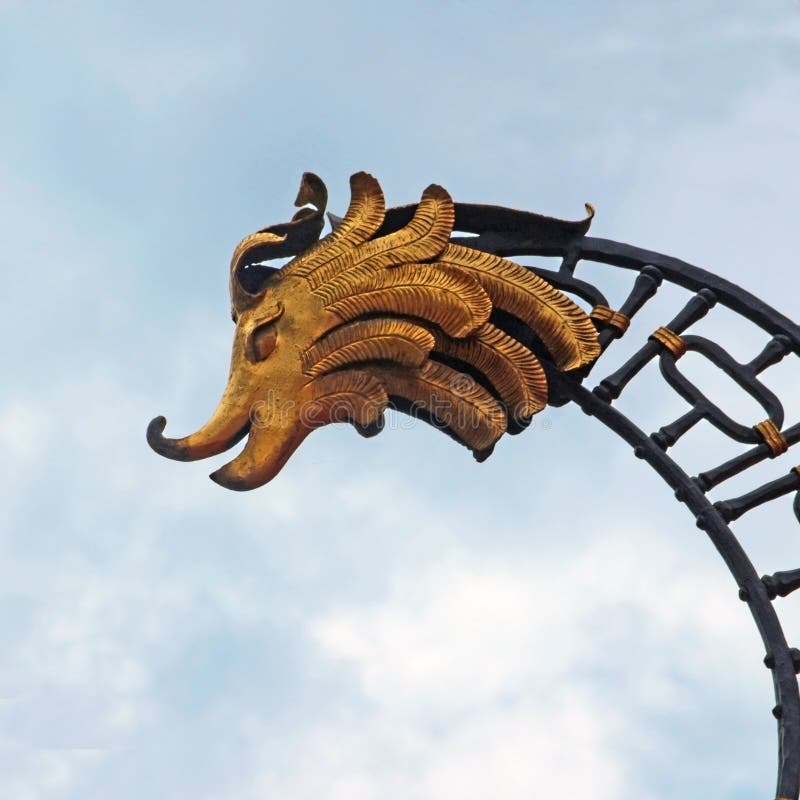 Head of a Mythical Creature in Front of Sky Stock Photo - Image of ...