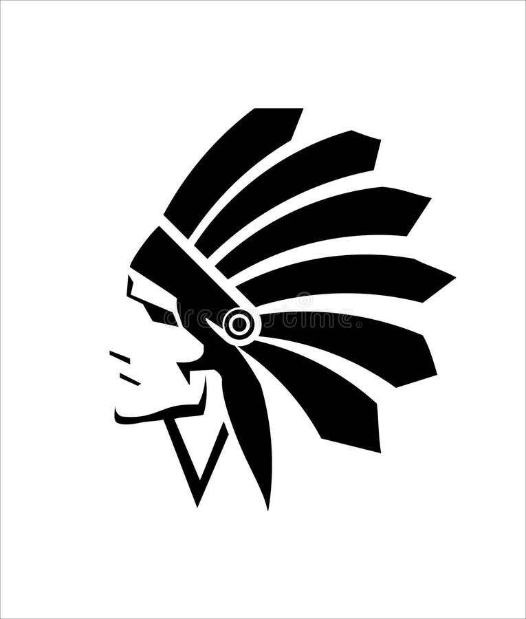 Head of Native American Chief, Native American Day Stock Vector ...