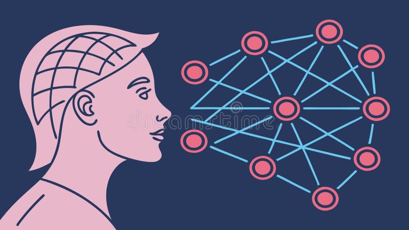 Head with Network Connections, Technology Concept and Digital Network ...