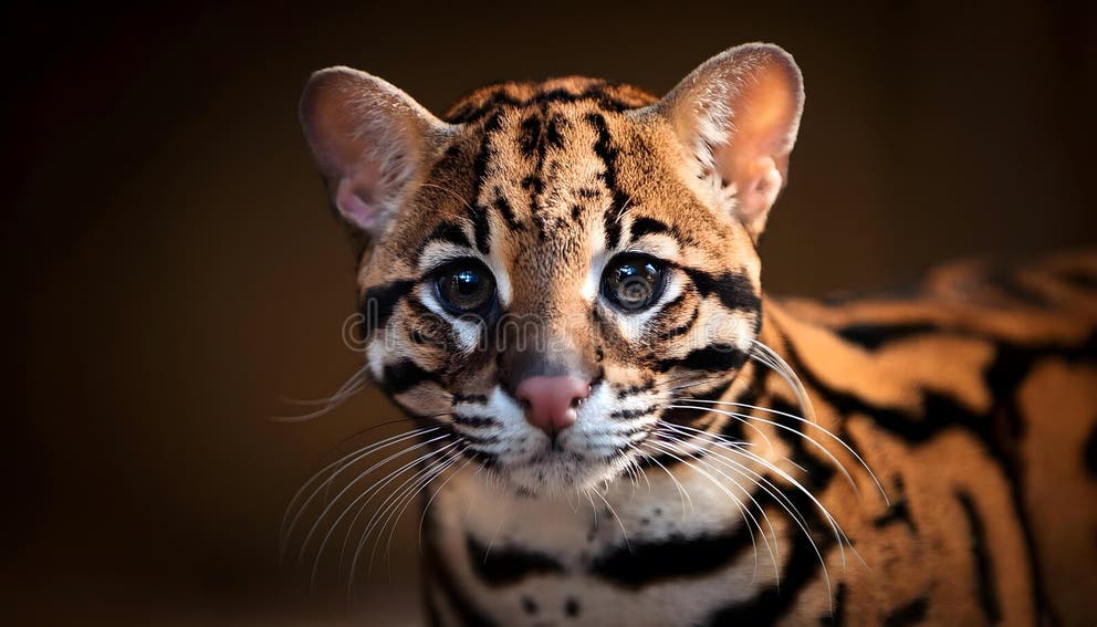 Head of Ocelot or Leopardus Pardalis in Close Up, is a Medium Sized ...