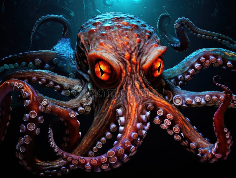 Ai Generated Illustration Wildlife Concept of Head of an Octopus Stock ...