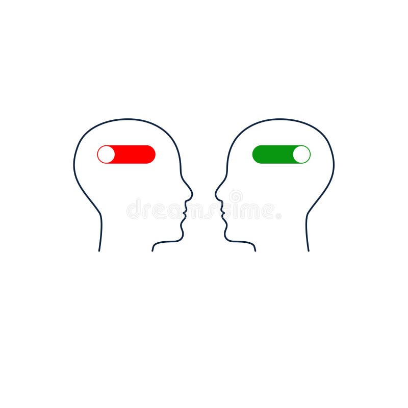 Head with on and Off Switch. Learning, Understanding Stock Vector ...