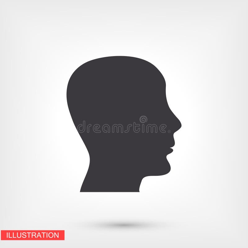 Head Outline Icon Isolated on Background. Head Symbol for Website ...