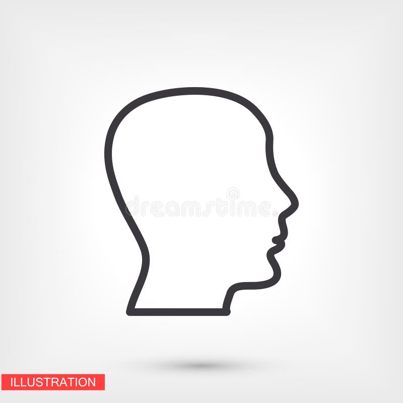 Head Outline Icon Isolated on Background. Head Symbol for Website ...