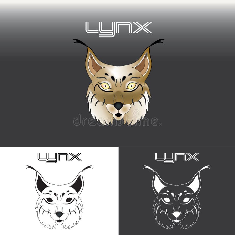 Lynx Illustration Business Logo Set Stock Vector - Illustration of ...