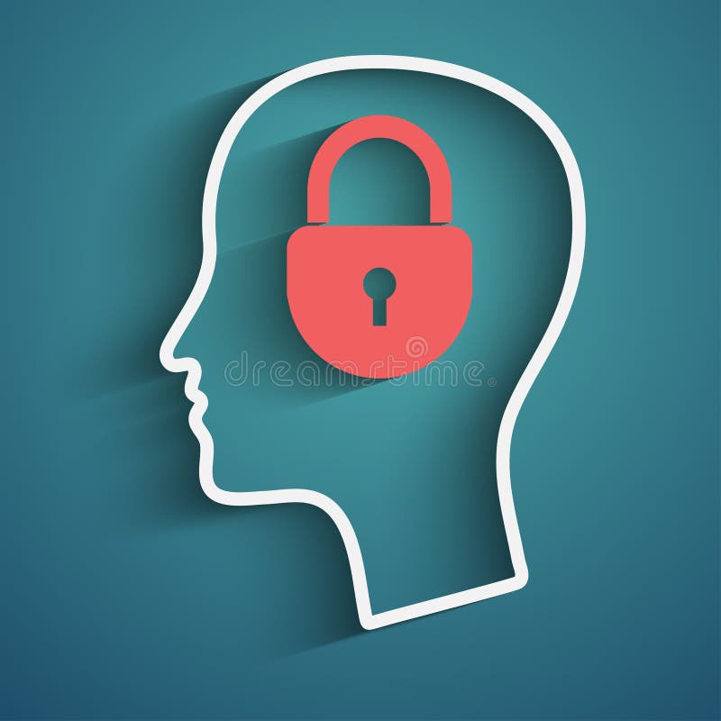 Head with padlock stock vector. Illustration of money - 40678711