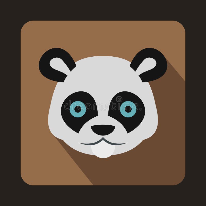 Panda Head Icon, Flat Style Stock Vector - Illustration of bamboo, flat ...