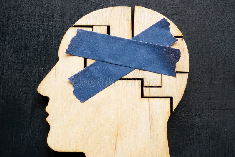 The Head of Parts is Connected with Tape. Psychology, Mental Problems ...