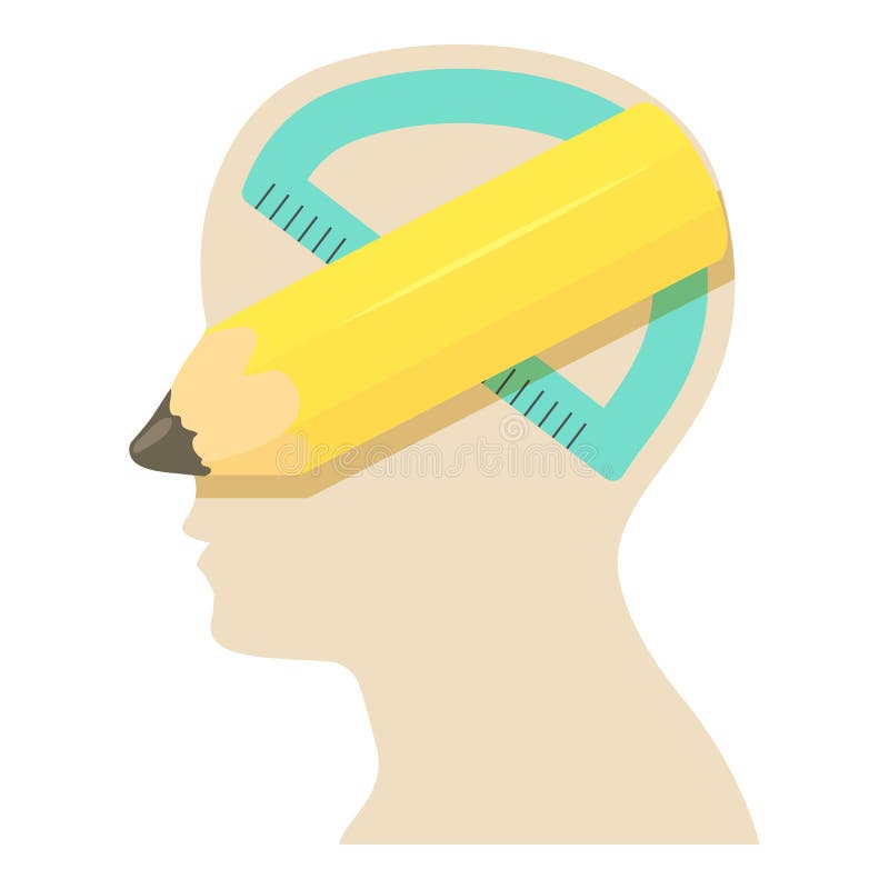 Pencil Head Icon stock vector. Illustration of creative - 41087622