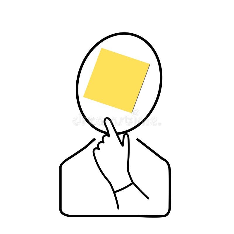 Head of a Person with Sticker As a Memory Concept Stock Vector ...