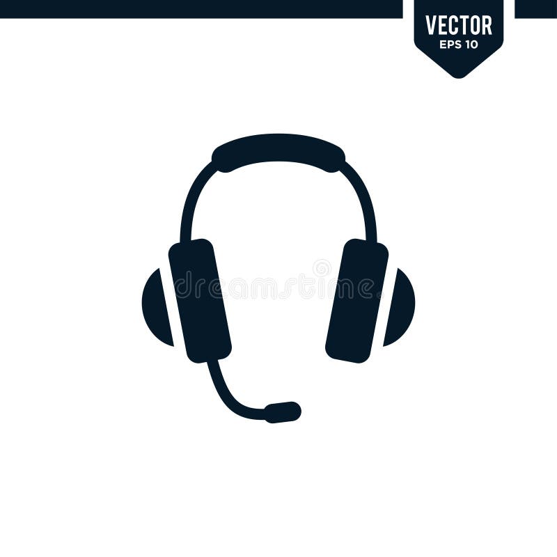 Head Phone Icon Icon Collection in Glyph Style Stock Vector ...