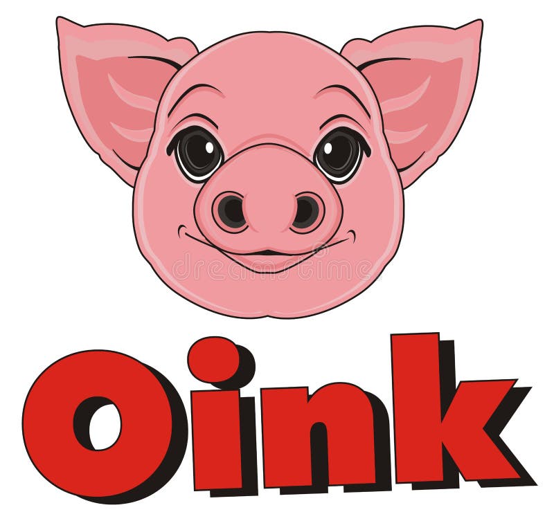 Pig say oink stock illustration. Illustration of funny - 84834021