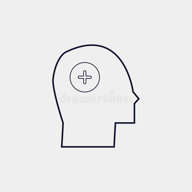Head Plus Icon, Vector Illustration. Flat Icon Vector Stock ...