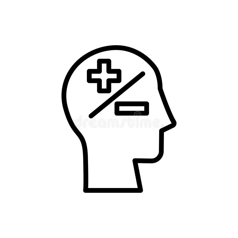 Head Plus Minus Icon. Simple Line, Outline Vector Elements of Brain ...