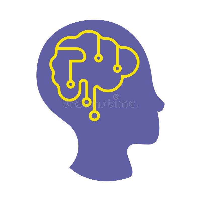 Head profile with brain stock vector. Illustration of memory - 256996866
