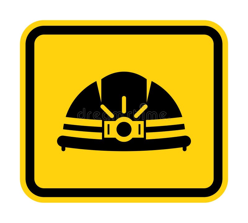Head Protection Required Sign on White Background Stock Vector ...