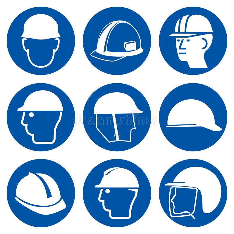 Head Protection Set Symbol Sign,Vector Illustration, Isolated on White ...