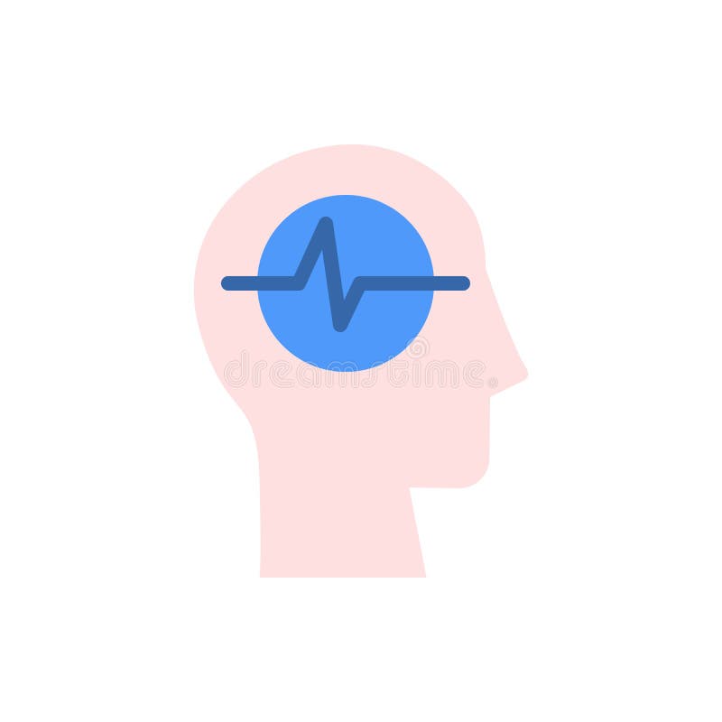 Head Pulse Icon. Simple Color with Outline Vector Elements of Brain ...