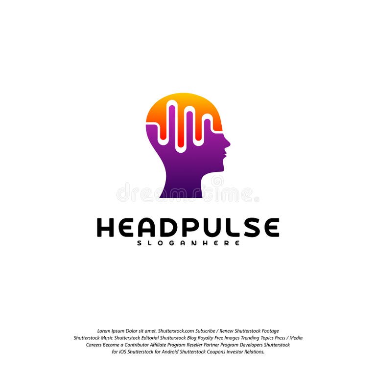 Head Pulse Logo Vector, Head Intelligence Logo Designs Concept Vector ...