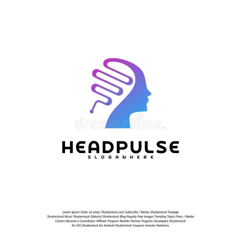 Head Pulse Logo Vector, Head Intelligence Logo Designs Concept Vector ...