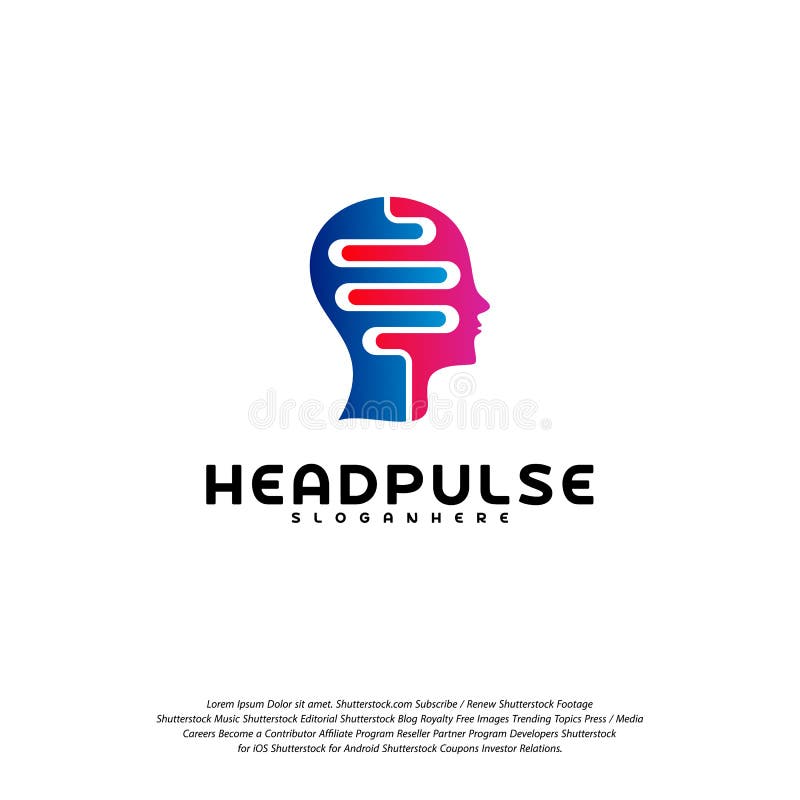 Head Pulse Logo Vector, Head Intelligence Logo Designs Concept Vector ...