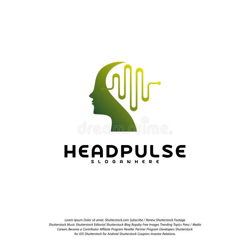Head Pulse Logo Vector, Head Intelligence Logo Designs Concept Vector ...