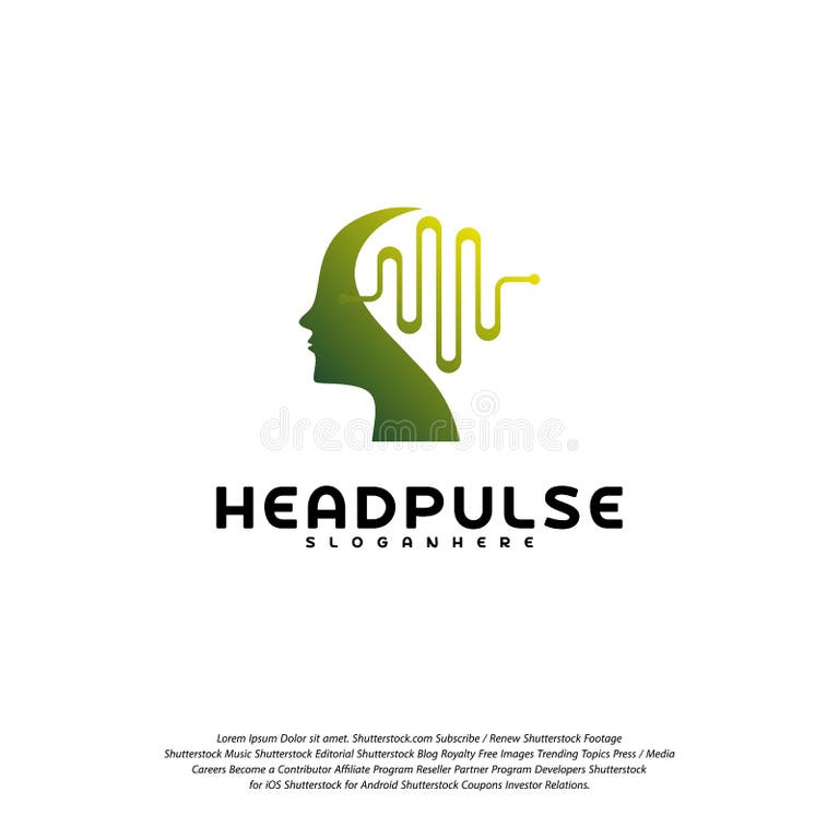 Head Pulse Logo Vector, Head Intelligence Logo Designs Concept Vector ...