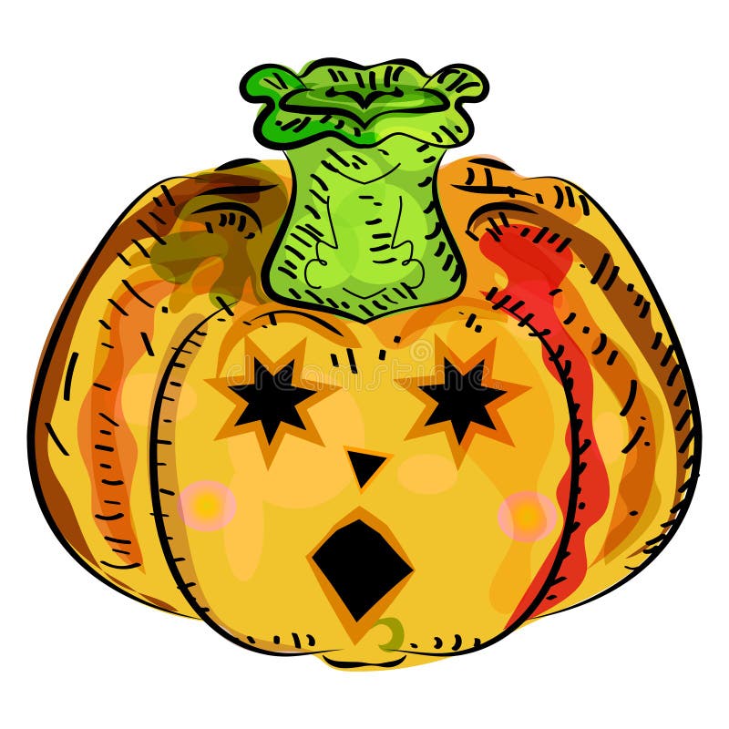 Head Pumpkin Happy Halloween, Vector Cartoon Illustration Stock Vector ... Head Pumpkin Happy Halloween, Vector Cartoon Illustration Stock Vector ...