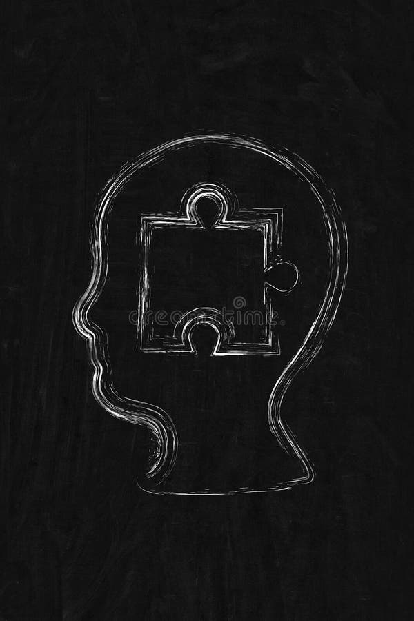 Head with puzzle stock image. Image of join, black, human - 47943987