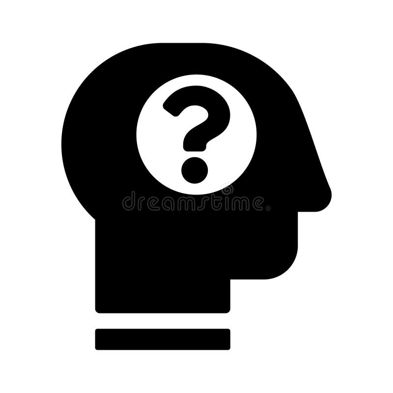 Head with Question Mark Inside Brain Icon â€“ Vector Stock Vector ...