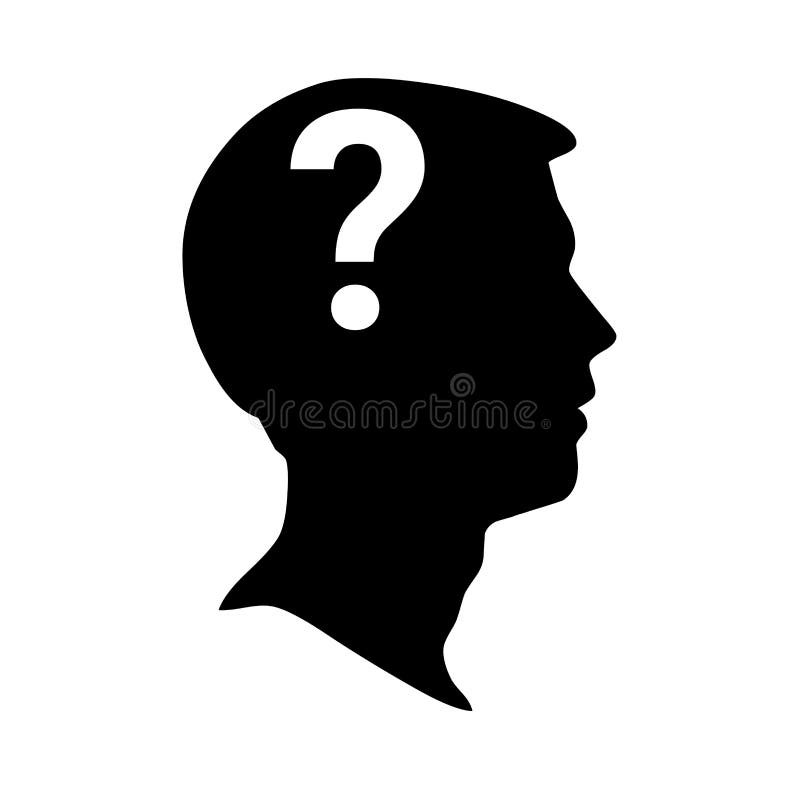 Head with question mark stock illustration. Illustration of concept ...