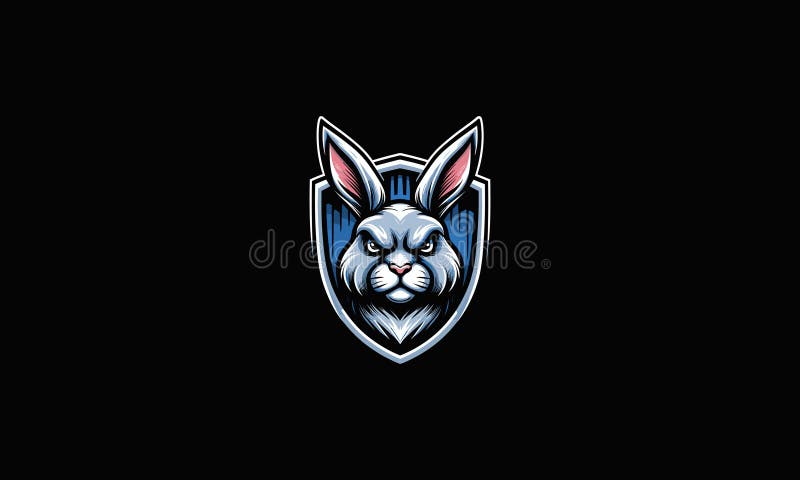 Head Rabbit Angry on Shield Vector Illustration Logo Design Stock ...