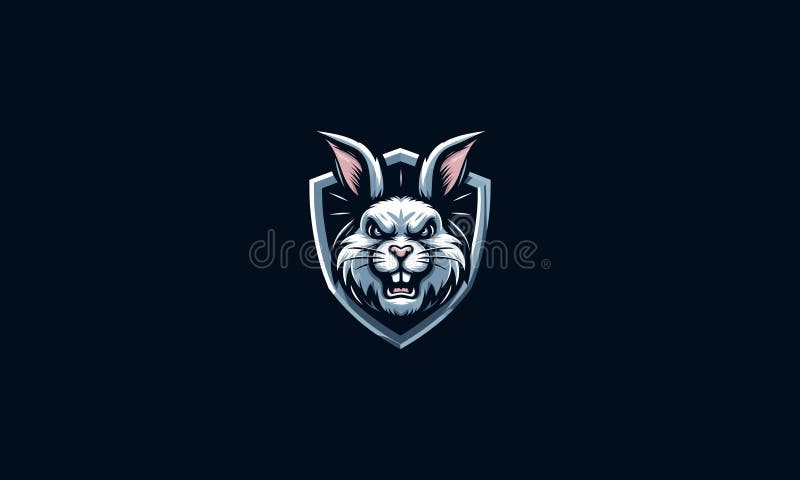 Head Rabbit Angry on Shield Vector Illustration Logo Design Stock ...